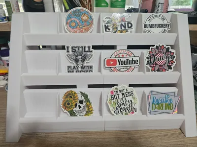 12 Sticker Display Stand by TJ.616 MakerWorld: Download Free 3D Models