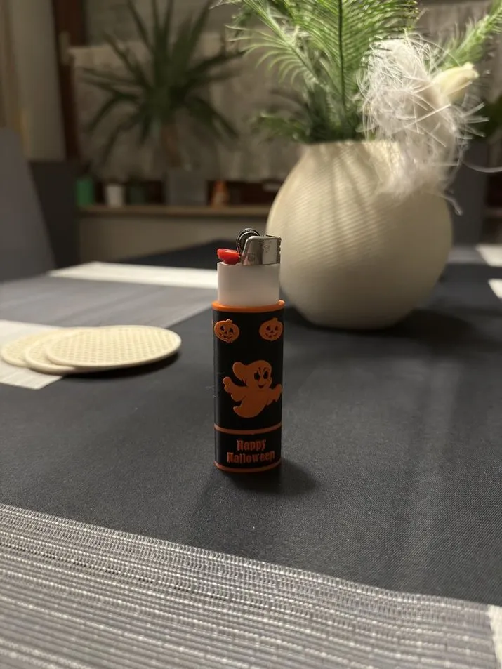 Halloween Lighter Case for BIC – Ghosts & Pumpkin - Free 3D Print Model ...