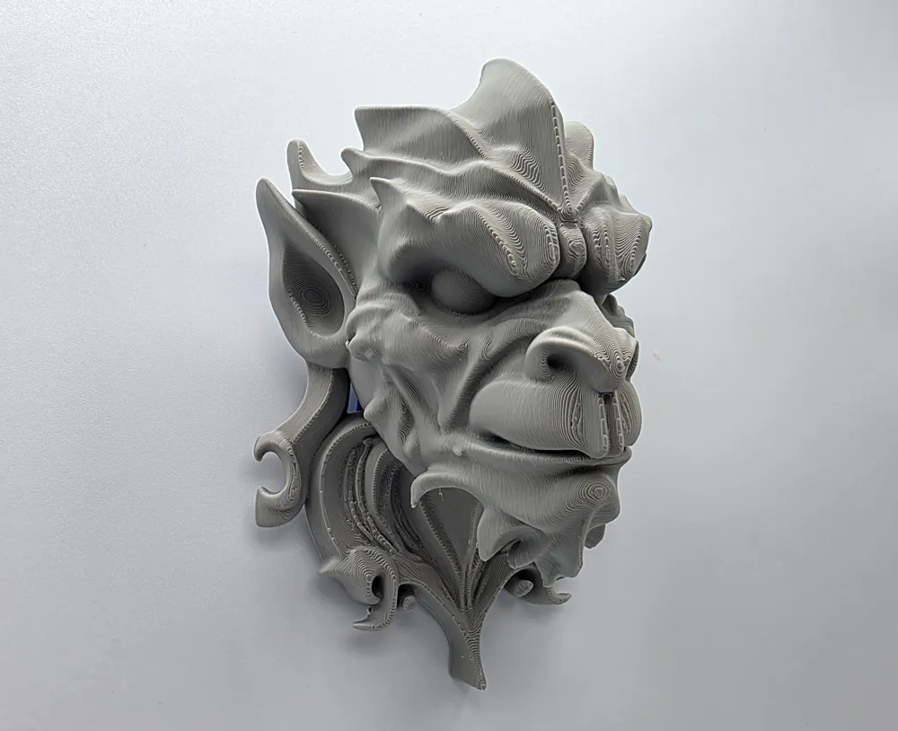 Smiling Gargoyle Face - Wall Mount - Free 3D Print Model - MakerWorld