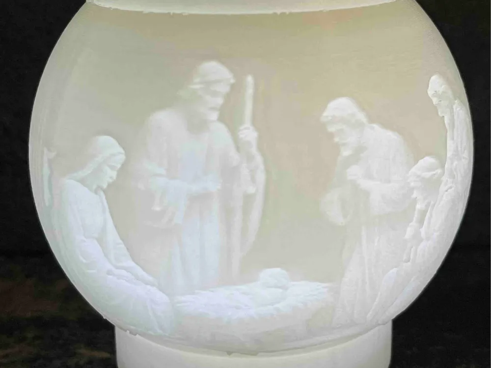 Lighted Nativity Lithophane Christmas Ornament - Free 3D Print Model ...