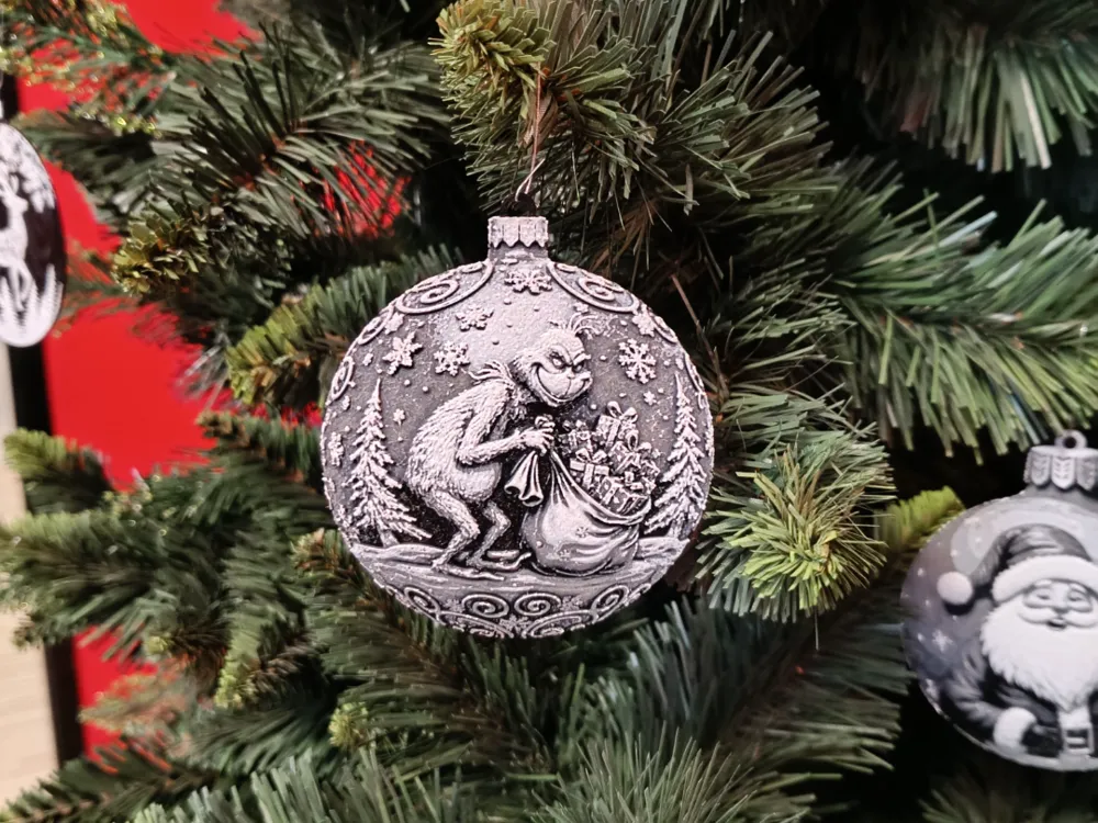 Christmas grinch bauble/ornament (type B) - Free 3D Print Model ...