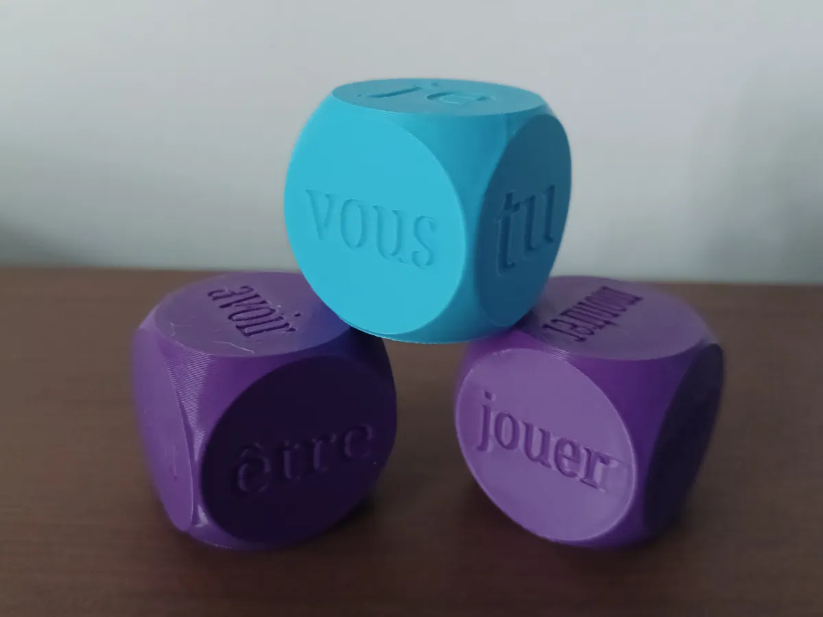 French verbs dice by dws99 MakerWorld: Download Free 3D Models