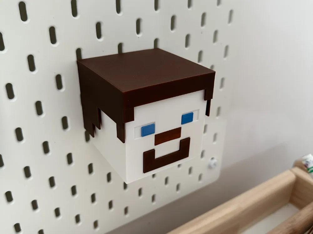 IKEA Skadis Minecraft Steve Box/Planter (no AMS) - Free 3D Print Model ...