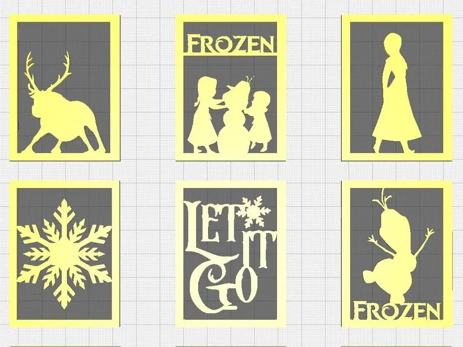 Disney Frozen Panels for Swappable Lantern by SWprinter77 - MakerWorld