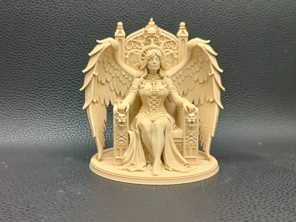 Celestial Empress – Winged Angel on Gothic Throne - Free 3D Print Model ...