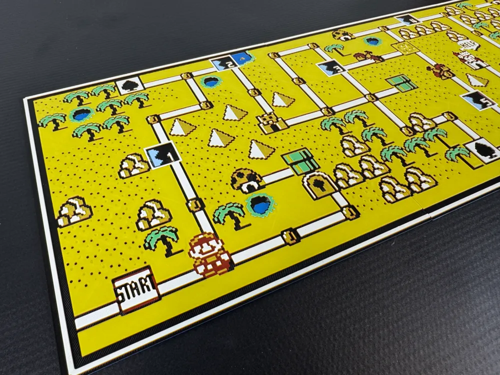 Super Mario 3 - World 2 Map - Multi-panel 600x200 - Free 3D Print Model ...