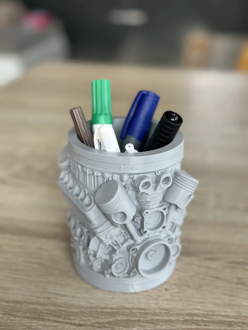 Engine pencil holder - Free 3D Print Model - MakerWorld