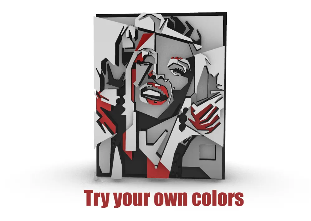 Cubism-inspired puzzle Marilyn Monroe by LorenzCR - MakerWorld