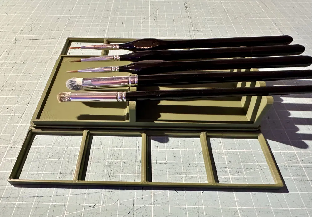 Gridfinity Angled Paintbrush Holder with Drip Tray Remixed by ...