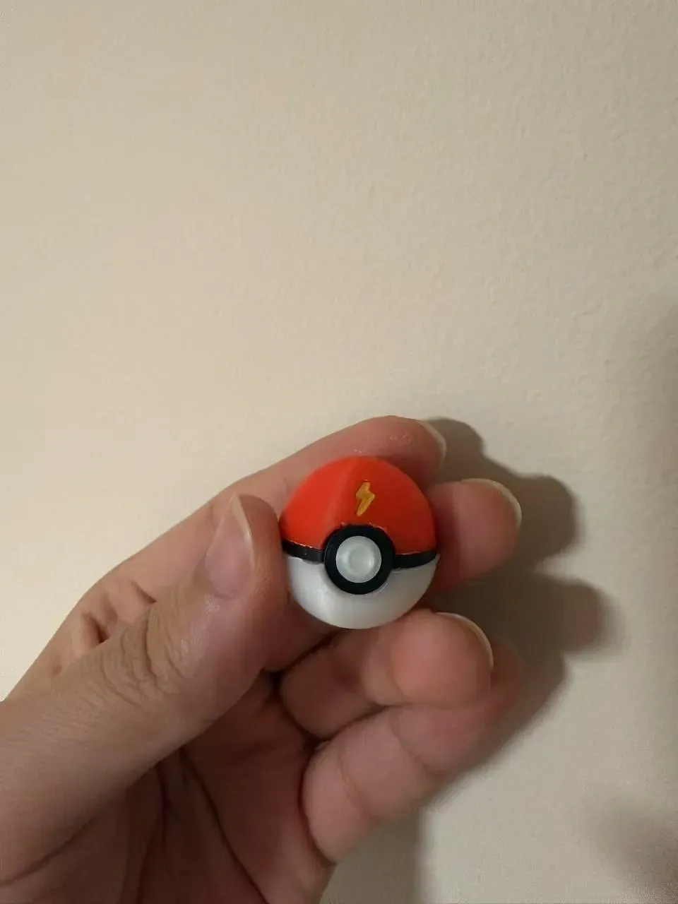 Miniature Poké Ball with lightning bolt marking, mini pokeball, Pikachu ...