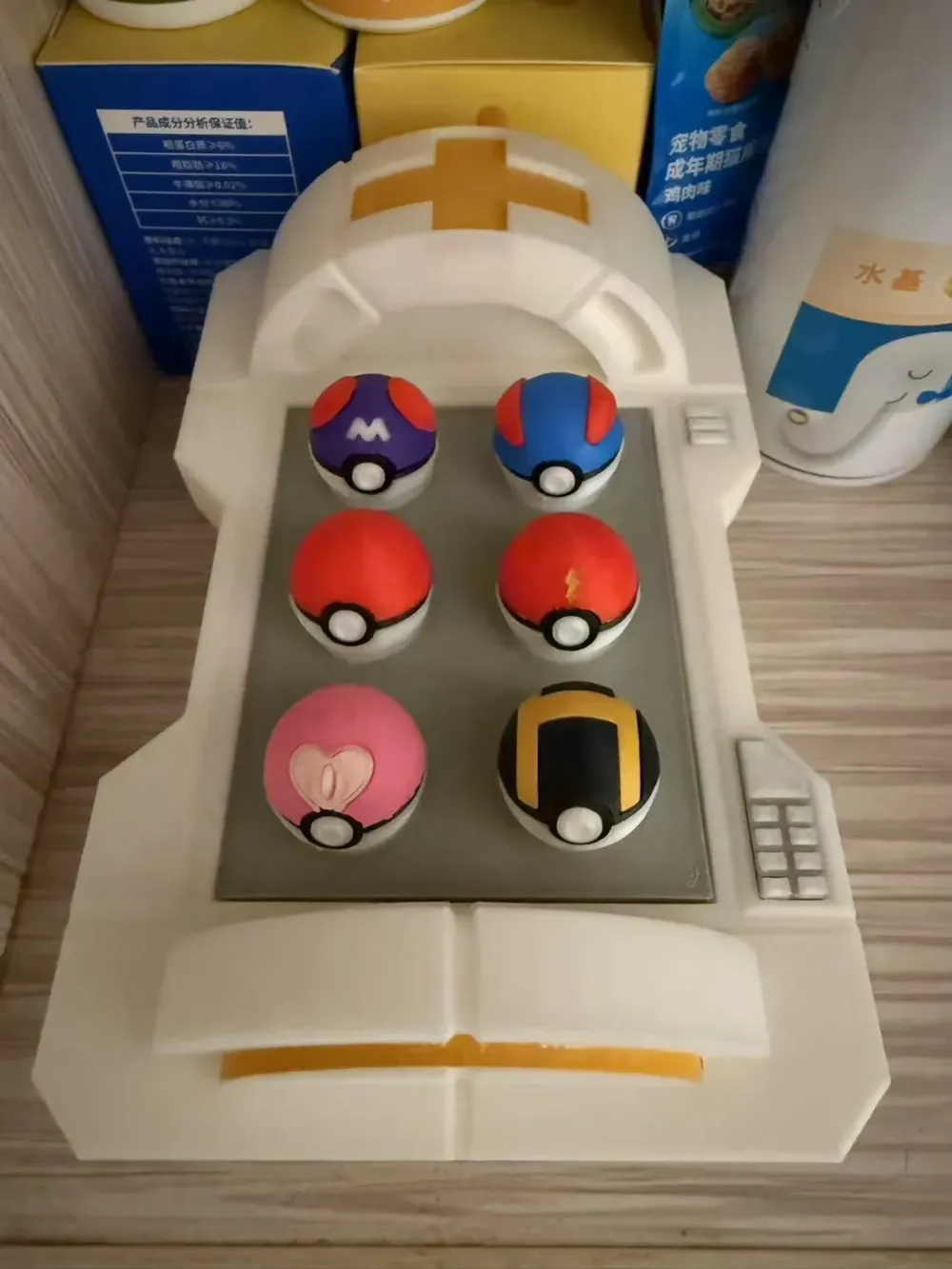 Miniature Poké Ball with lightning bolt marking, mini pokeball, Pikachu ...