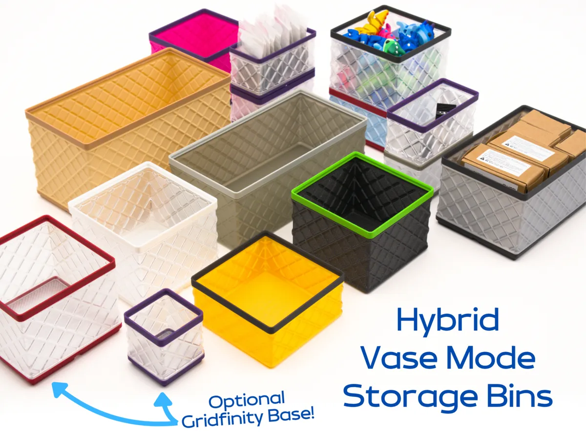 HV Storage Bins with Optional Gridfinity Base - Free 3D Print Model ...
