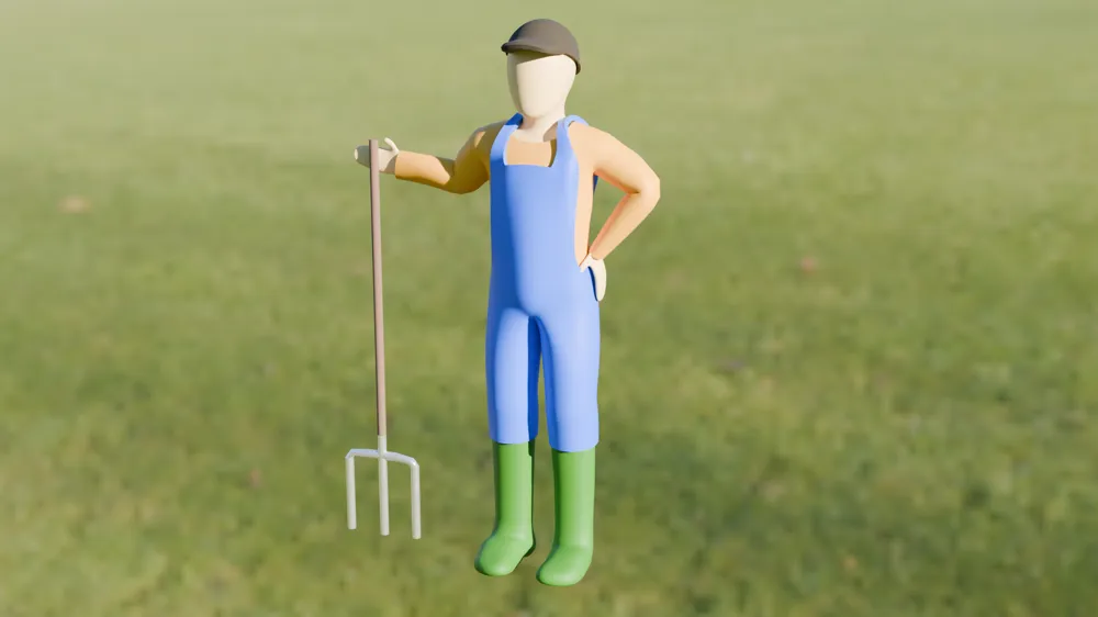 H0 Scale Minifigure "Farmer" by Max MakerWorld: Download Free 3D Models