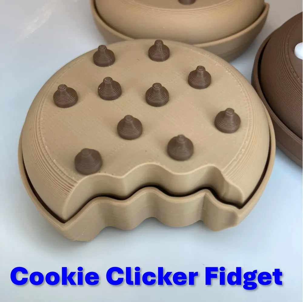 Chocolate Chip Cookie Clicker Fidget Toy - Free 3D Print Model - MakerWorld