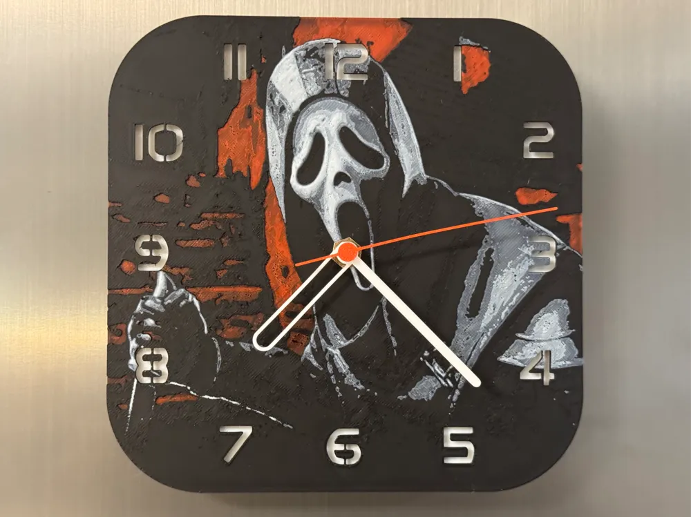 wall / desk clock Ghost Face - Free 3D Print Model - MakerWorld