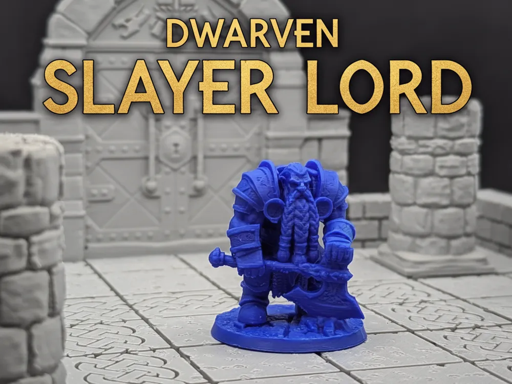 Dwarven Slayer Lord - Free 3D Print Model - MakerWorld