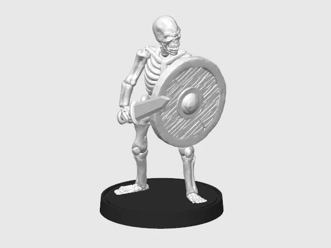 DnD - Skeleton with sword and shield - Free 3D Print Model - MakerWorld