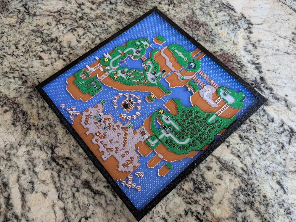 SNES Super Mario World Map - Free 3D Print Model - MakerWorld