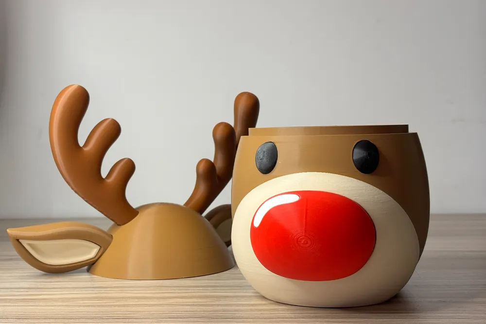 Rudolph Christmas Jar (NO AMS) - Free 3D Print Model - MakerWorld