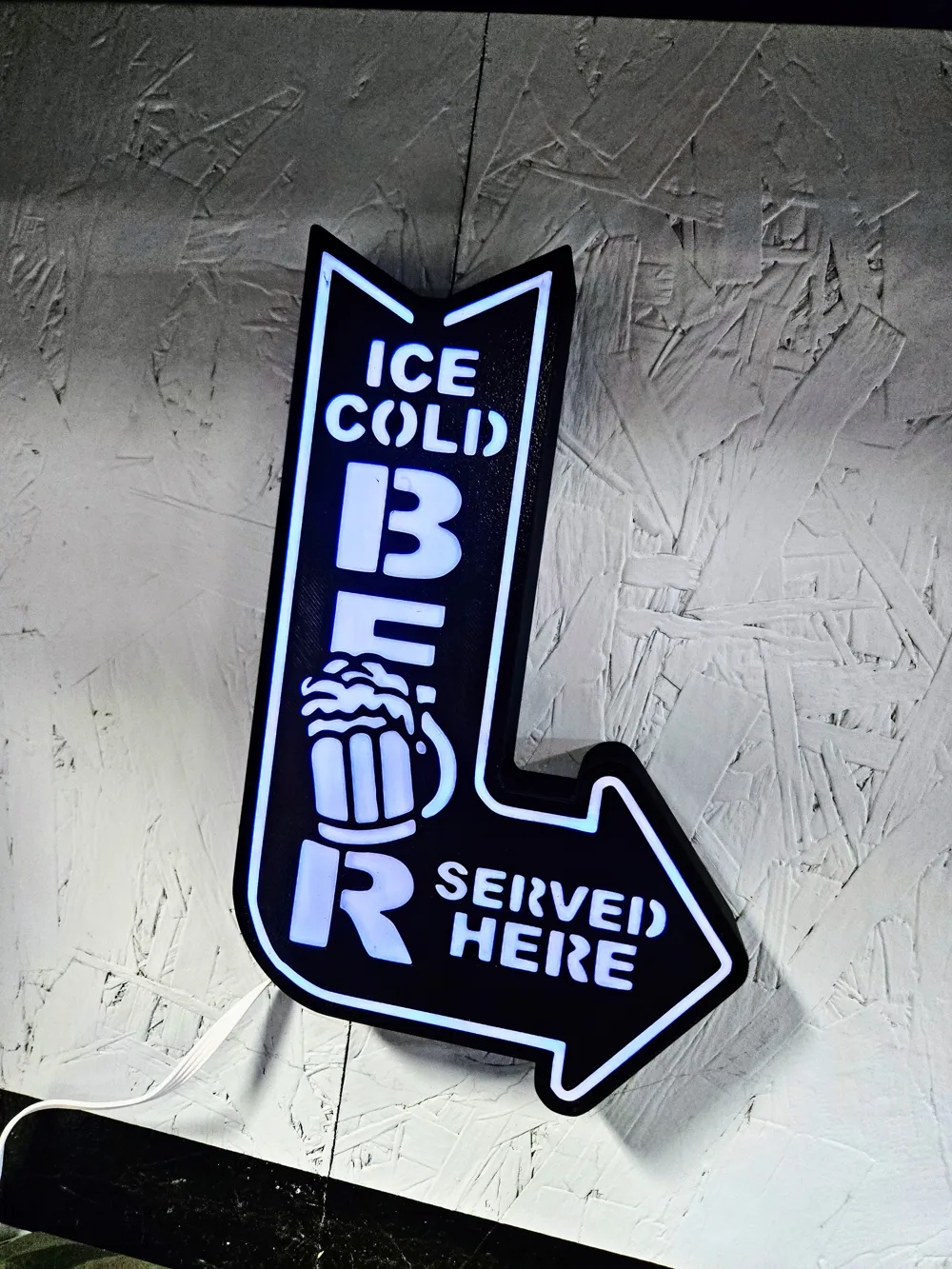 Ice Cold Beer Served Here Arrow Lightbox by ChopperOriginals MakerWorld ...