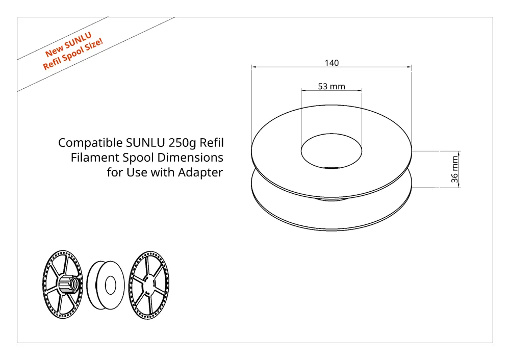 SUNLU 250g AMS Spool Adapter + Refill version by maglet MakerWorld ...