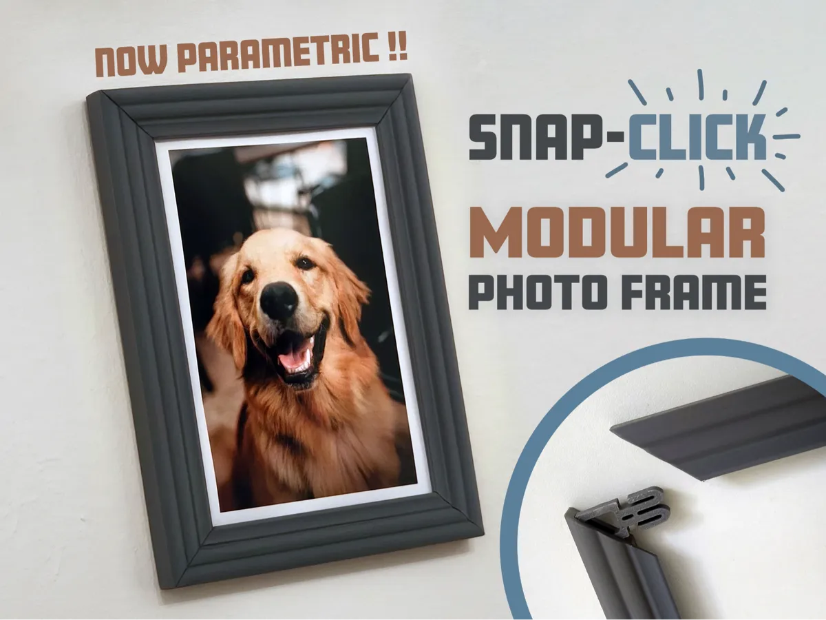 Snap-Click Parametric Photo Frame - Modern Classic - Free 3D Print ...
