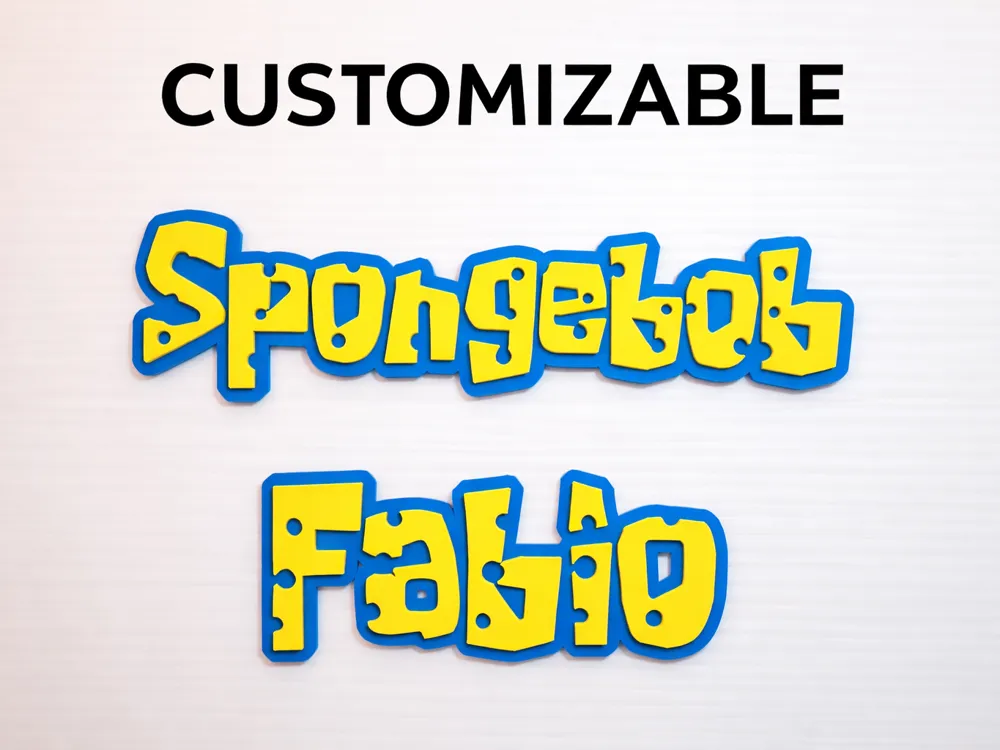 Spongebob Font Customizable - Free 3D Print Model - MakerWorld