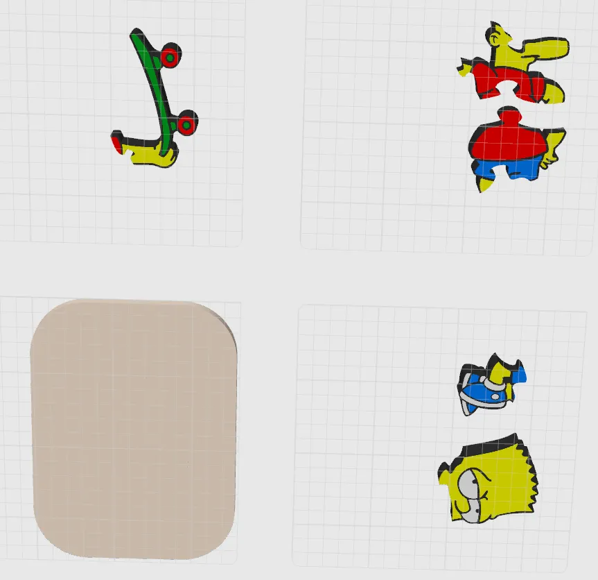 AMS - Bart with skate - insert puzzle for kids-AMS by intommy - MakerWorld