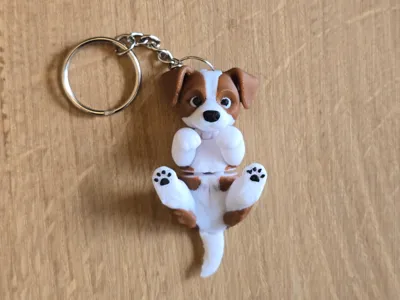 Jack Russelll terrier dog flexi keychain - Free 3D Print Model - MakerWorld