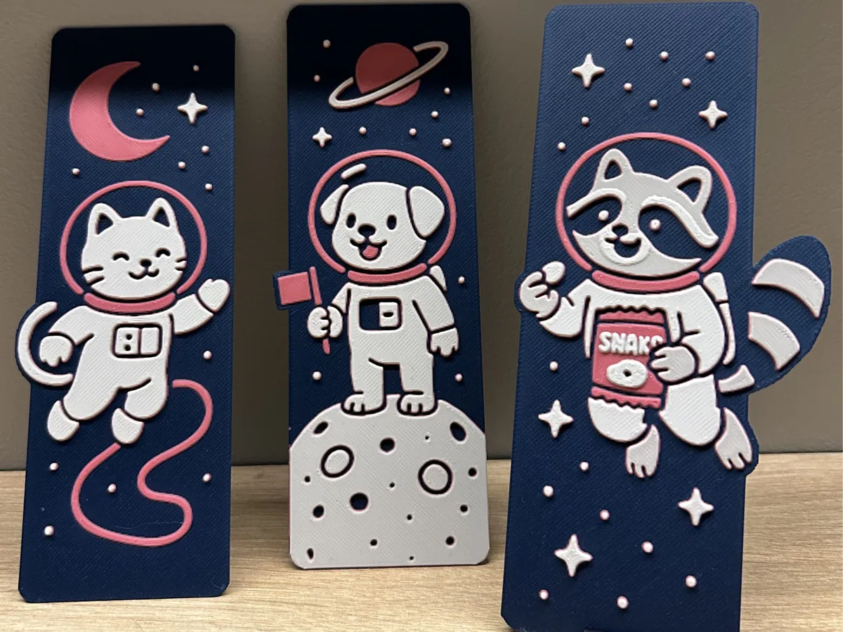 Space animals - bookmark, shelf, wall art decor by azazello2k5 ...
