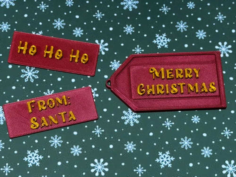 Christmas Gift Tags - Swappable Text Plates by DeepDiveDesigns - MakerWorld