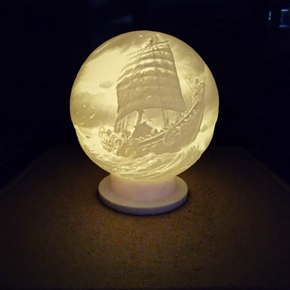 Ship in a Storm lithophane globe, LED tea light powered. by MikeD4bz ...