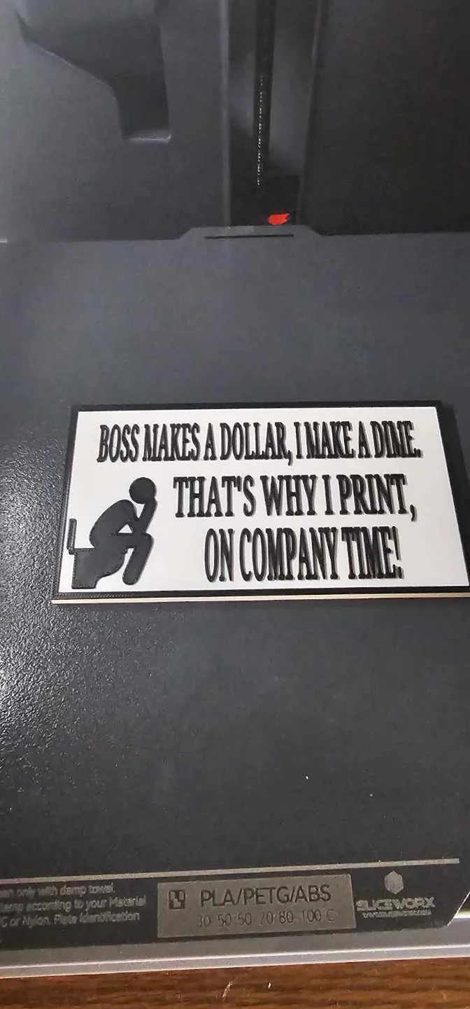 Pooping Sign (Printing On Company Time) by Red Feather Designs - MakerWorld