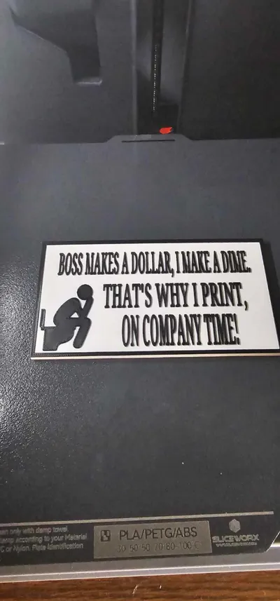 Pooping Sign (Printing On Company Time) by Red Feather Designs - MakerWorld