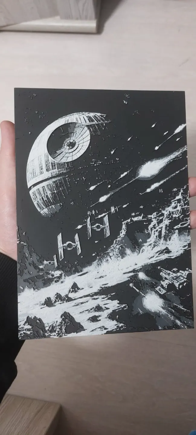 Hueforge Star Death War Space 3 colors - Free 3D Print Model - MakerWorld