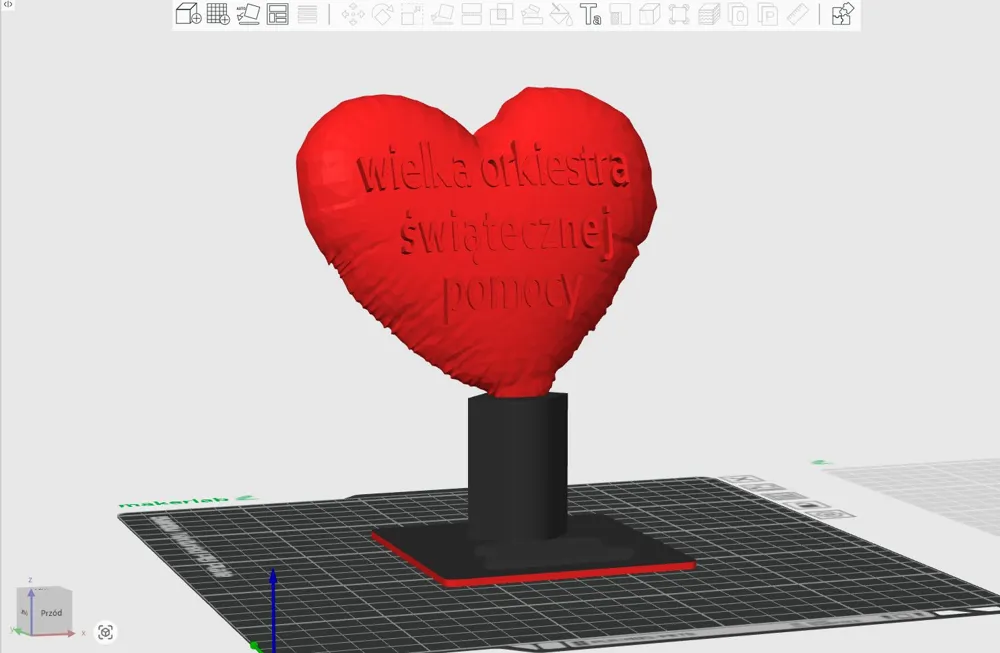 Cœur WOŚP - Modèle d'Impression 3D Gratuit - MakerWorld