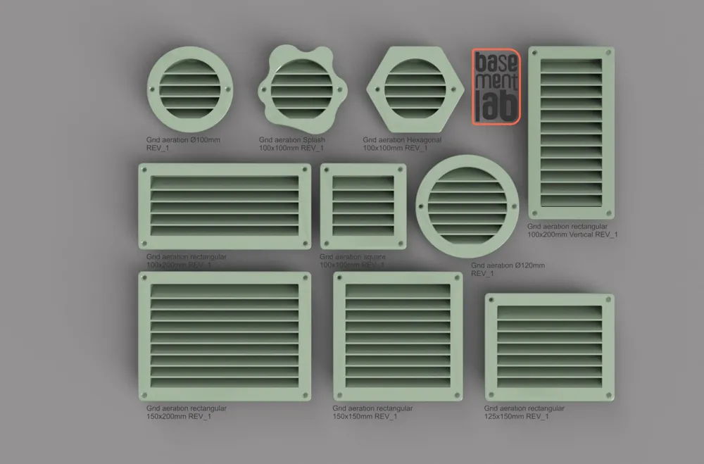 Air Ventilation Grid Collection and Customizable by BasementLAB ...