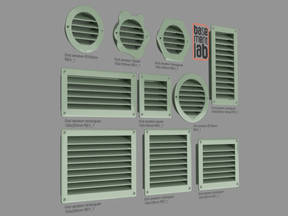 Air Ventilation Grid Collection and Customizable - Free 3D Print Model ...