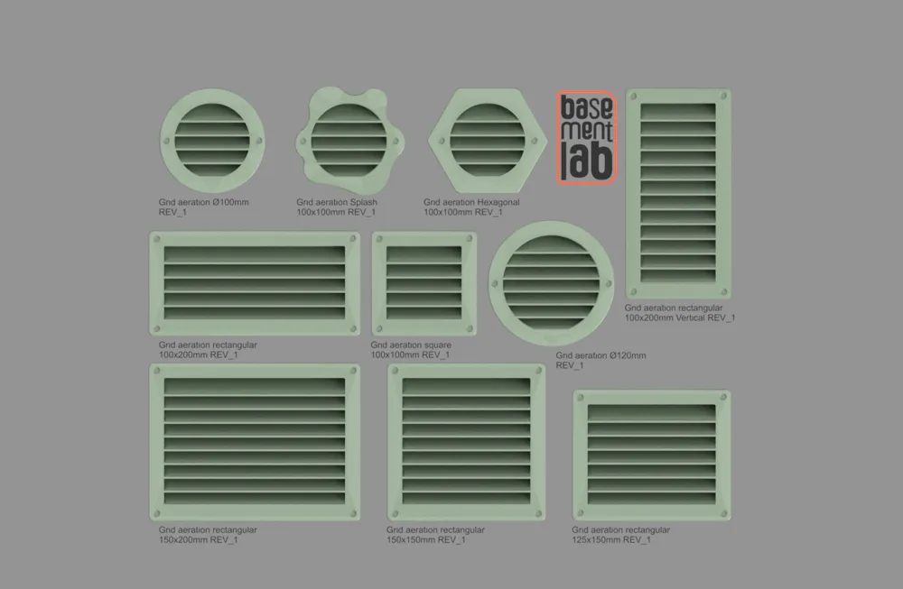 Air Ventilation Grid Collection and Customizable - Free 3D Print Model ...