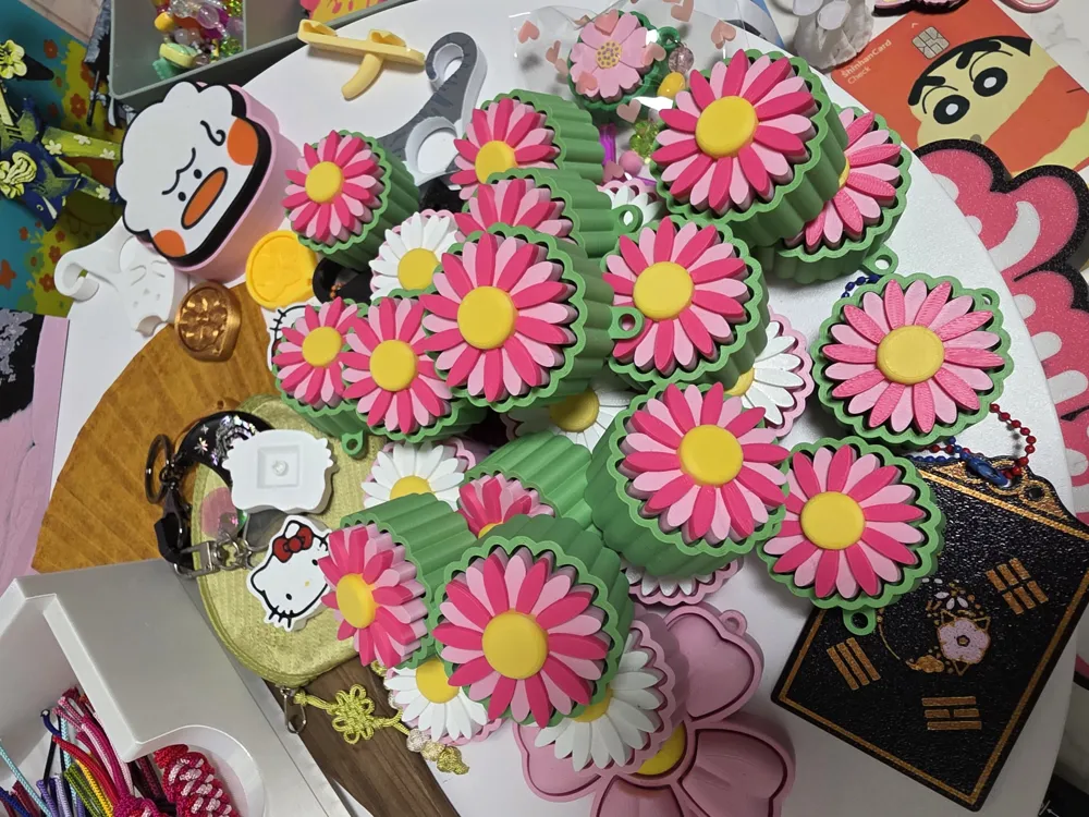 Flower Keycap Keychain by siya MakerWorld: Download Free 3D Models