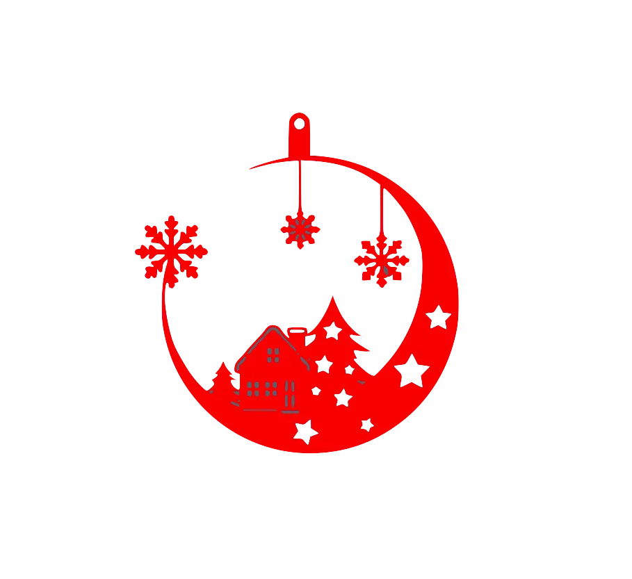 Christmas tree ball decoration moon and house by John Connor - MakerWorld