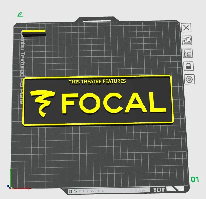 Plaque logo Focal - Free 3D Print Model - MakerWorld