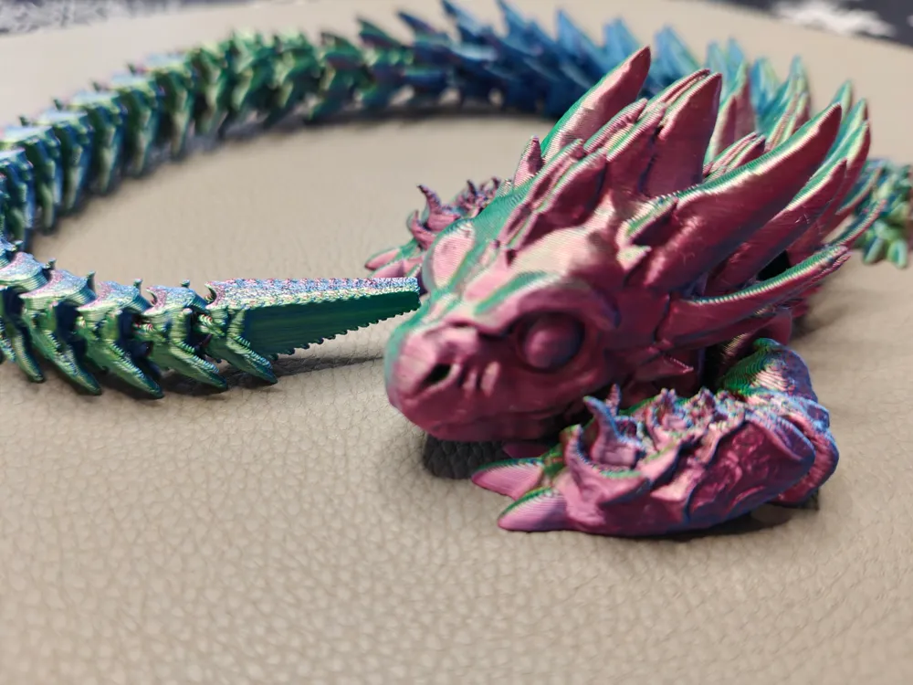 Articulated Crystal Dragon (40cm Length) - Free 3D Print Model - MakerWorld