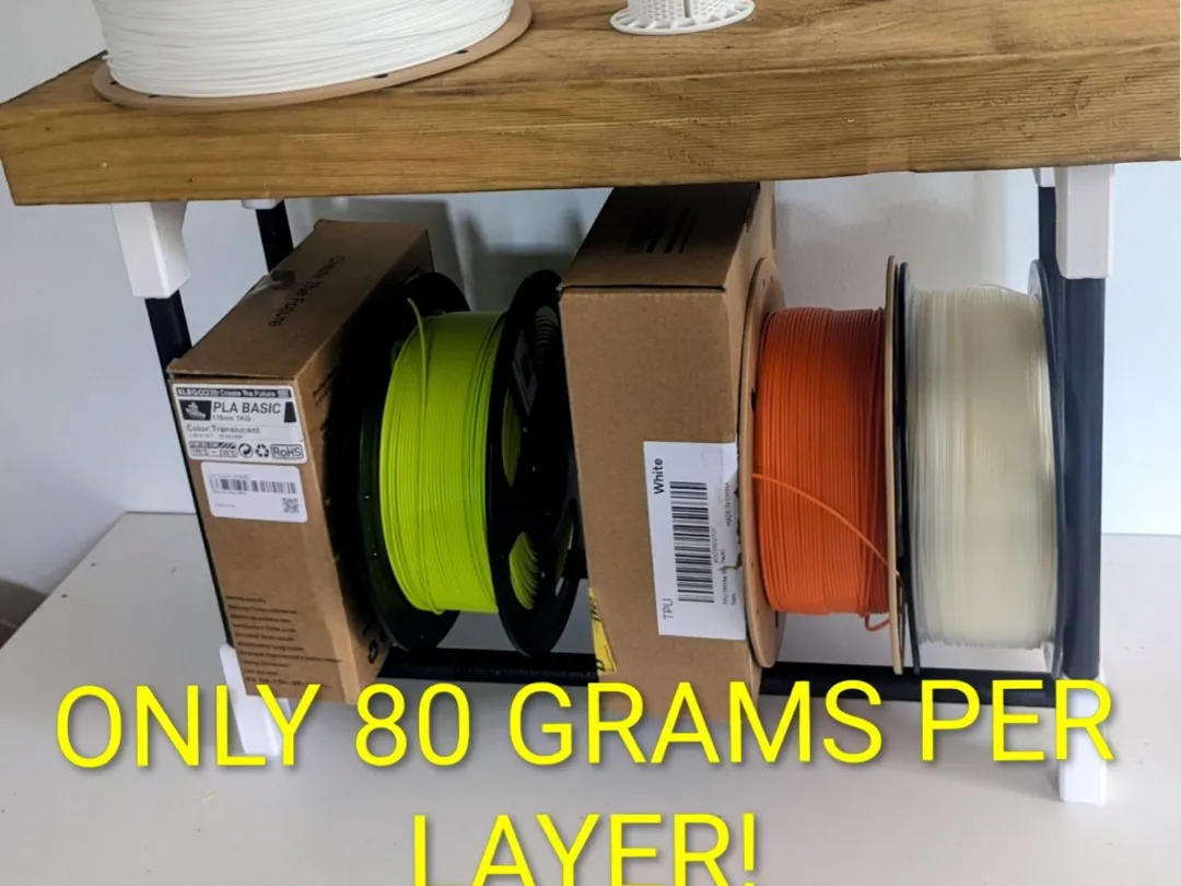 Free Standing Filament Shelf using curtain rod - Free 3D Print Model ...
