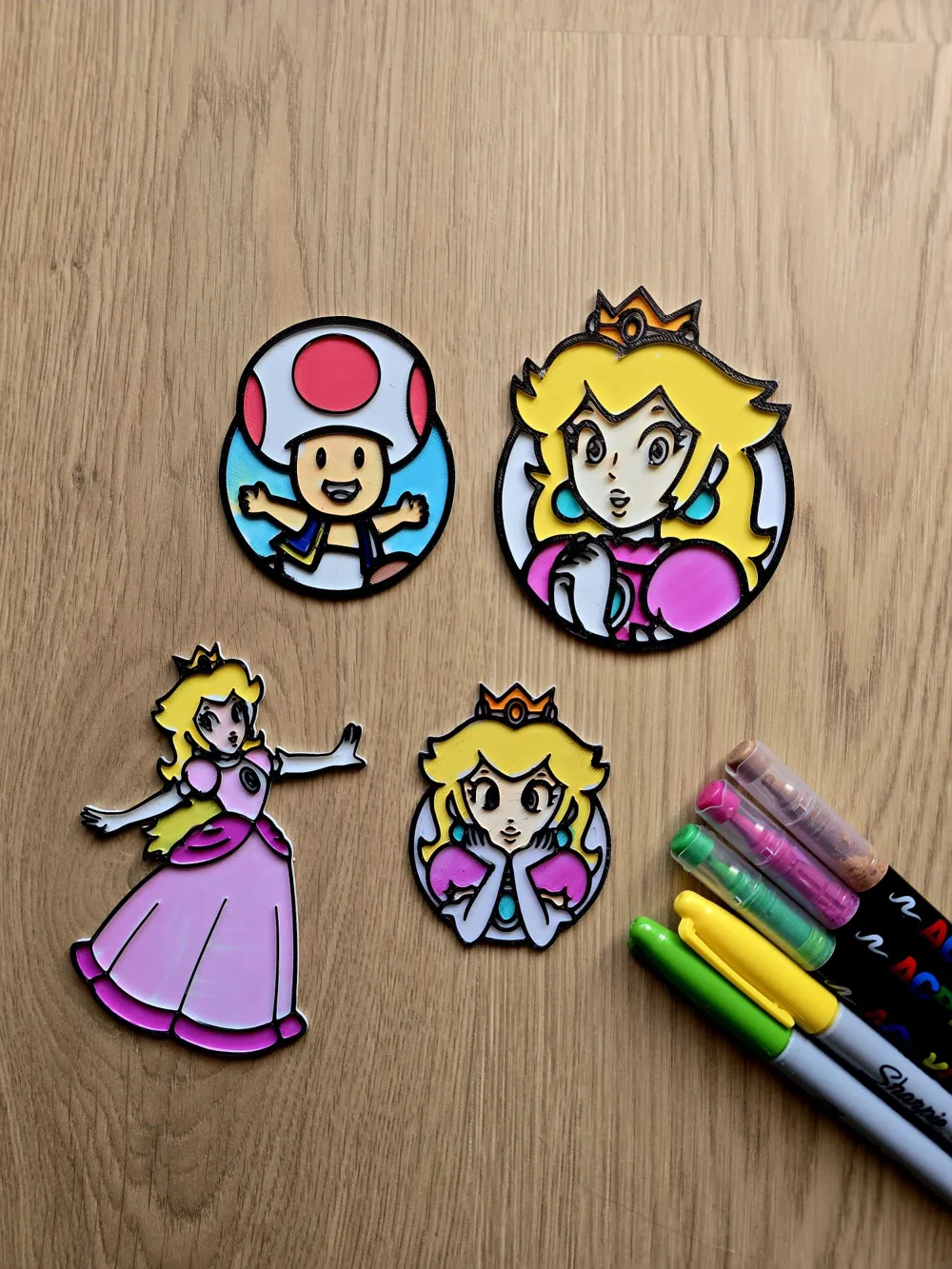 Cute Princess Peach Toad Mario DIY Coloring Set - Free 3D Print Model ...