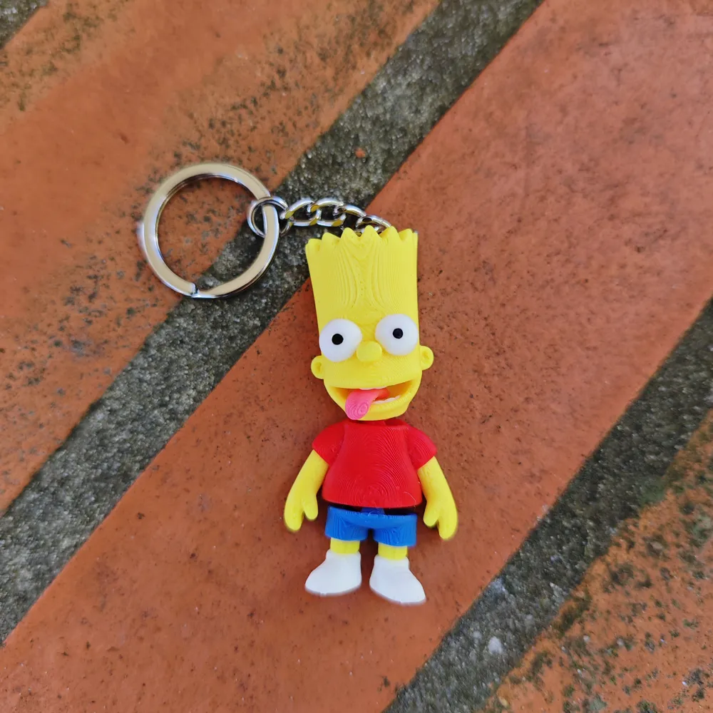 Bart Simpson Mini Flexi Keychain - Free 3D Print Model - MakerWorld