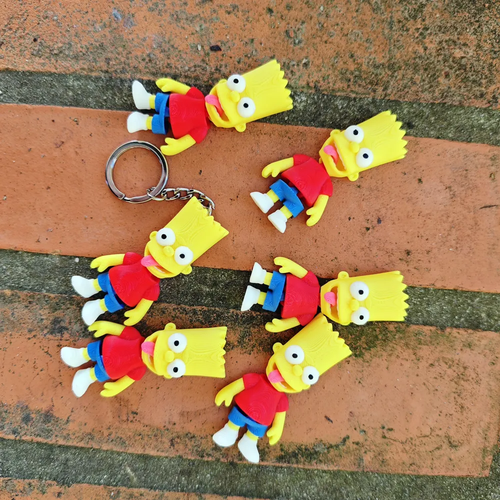 Bart Simpson Mini Flexi Keychain - Free 3D Print Model - MakerWorld