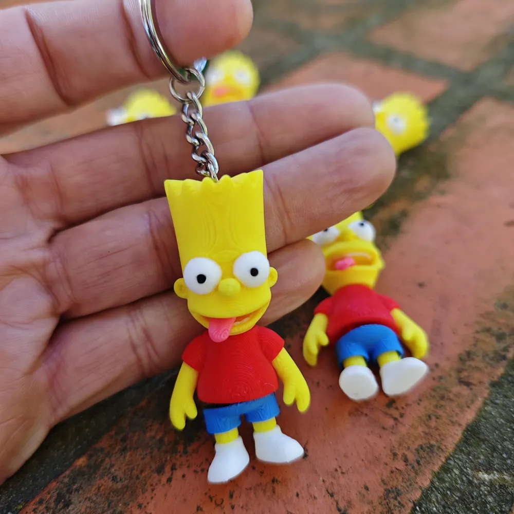 Bart Simpson Mini Flexi Keychain - Free 3D Print Model - MakerWorld