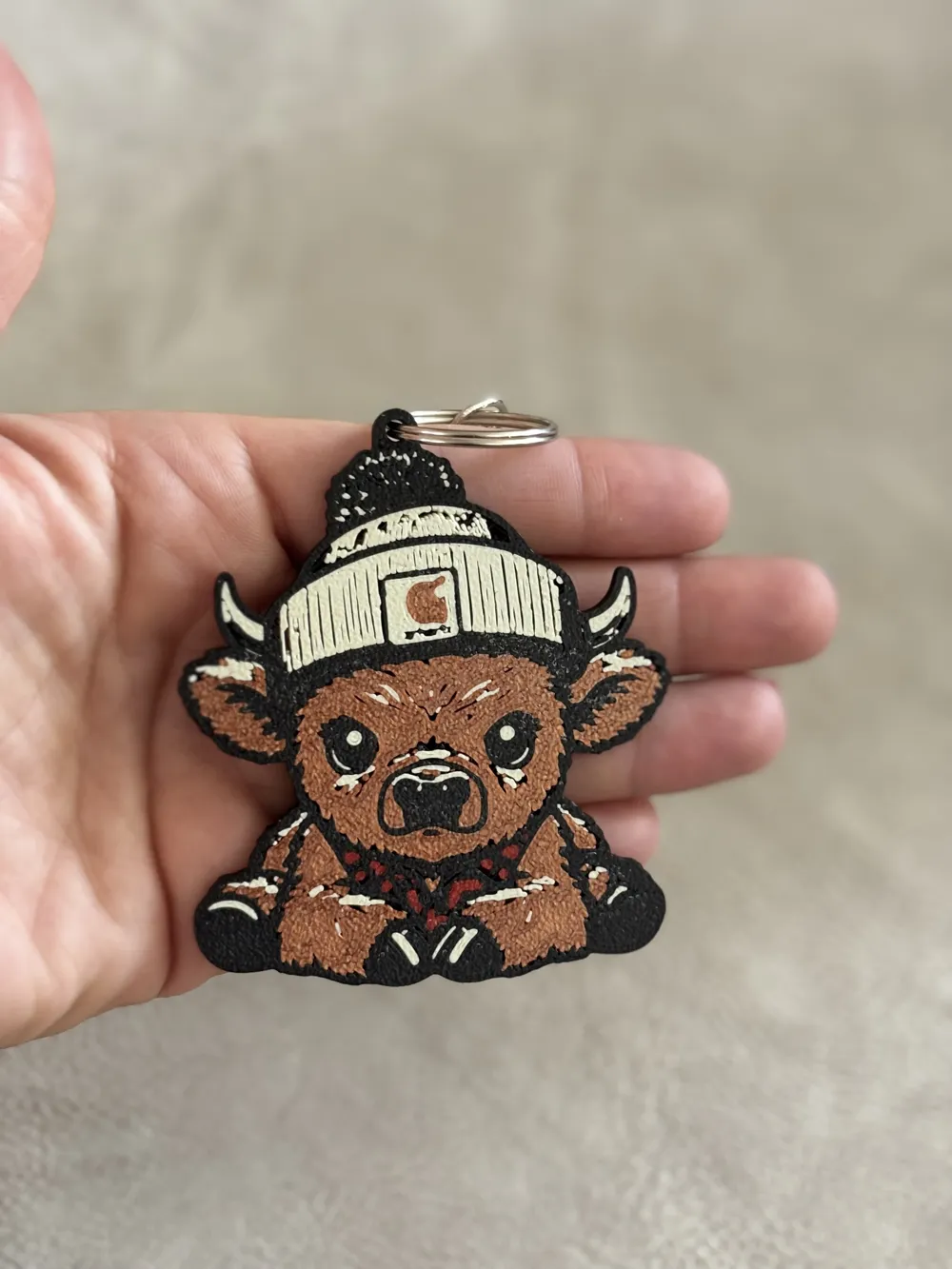 Highland Cow Beanie Keychain - Free 3D Print Model - MakerWorld