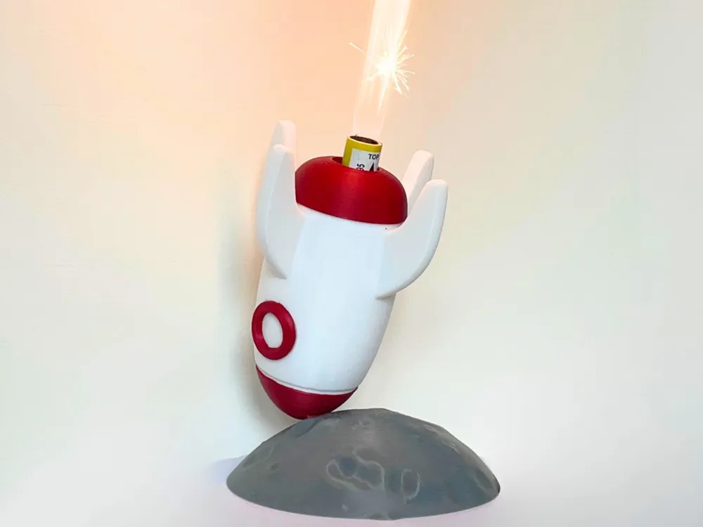 Cake Topper Rocket Sparkler Candle Holder Space - Free 3D Print Model ...